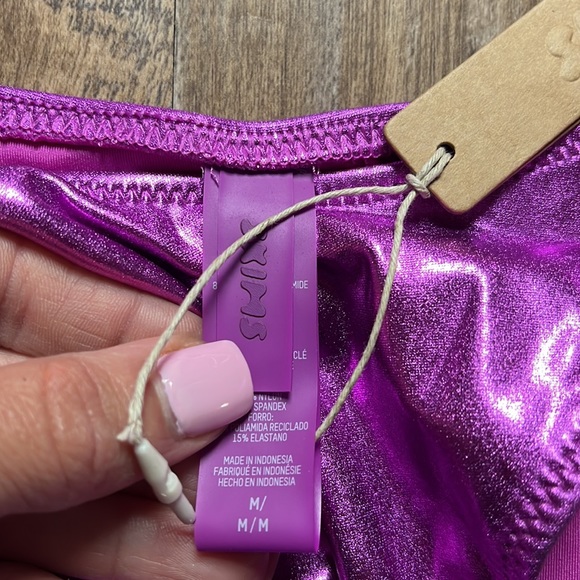 SKIMS | Swim | Skims Metallic Halter Monokini Bathing Suit | Poshmark